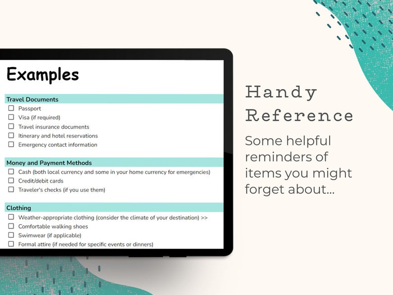 Editable Packing List Spreadsheet | Trip Planner Template | Google ...