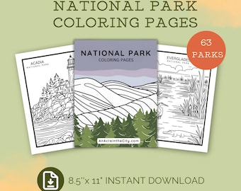 US National Parks Coloring Book | 12 Iconic Parks | Printable Activity ...