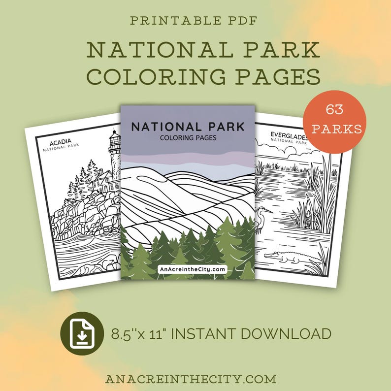 National Park Coloring Pages | 63 Unique Park Designs | Nature-inspired ...