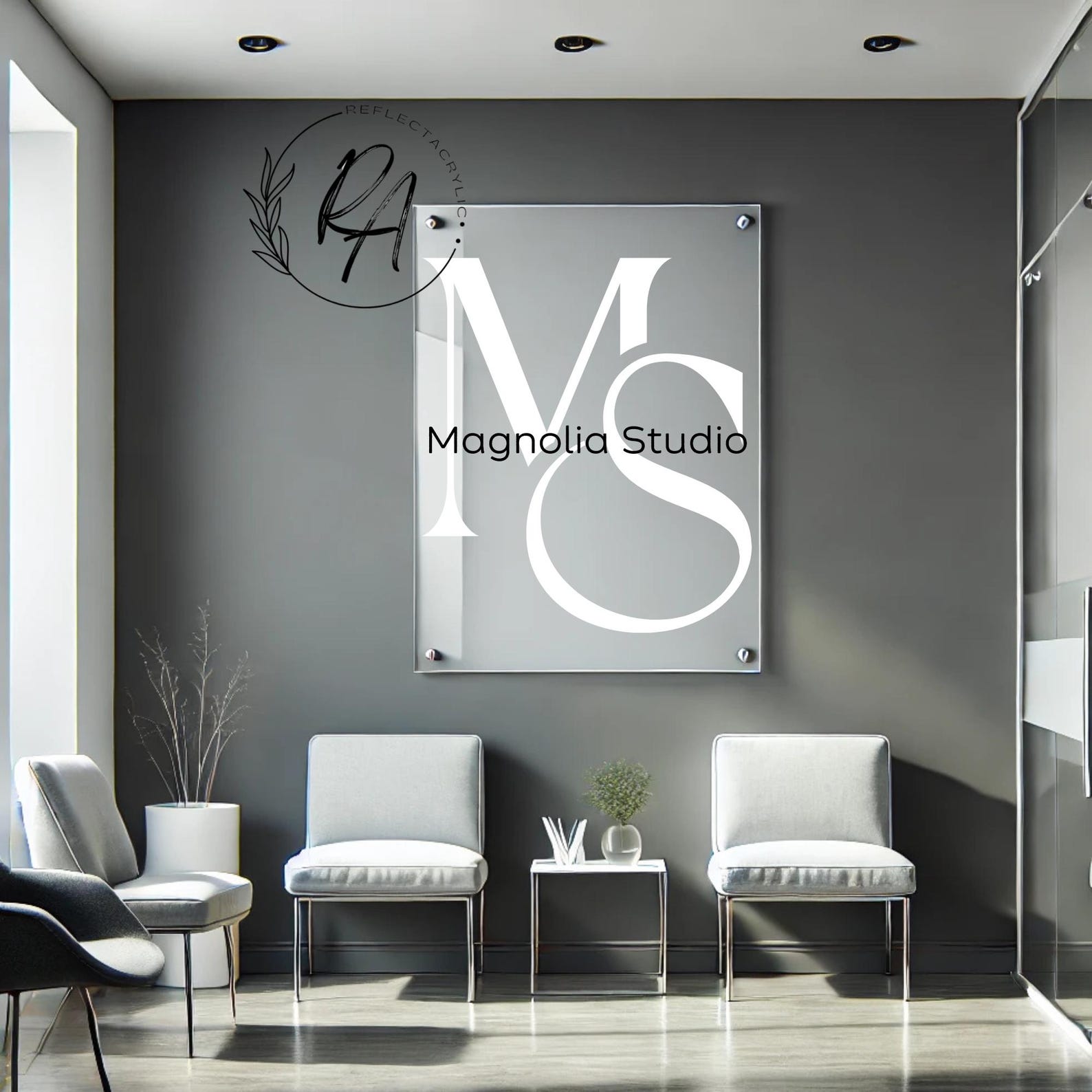 Dream Studio Waiting Room Sign Elegant Acrylic Wall Display Sleek ...