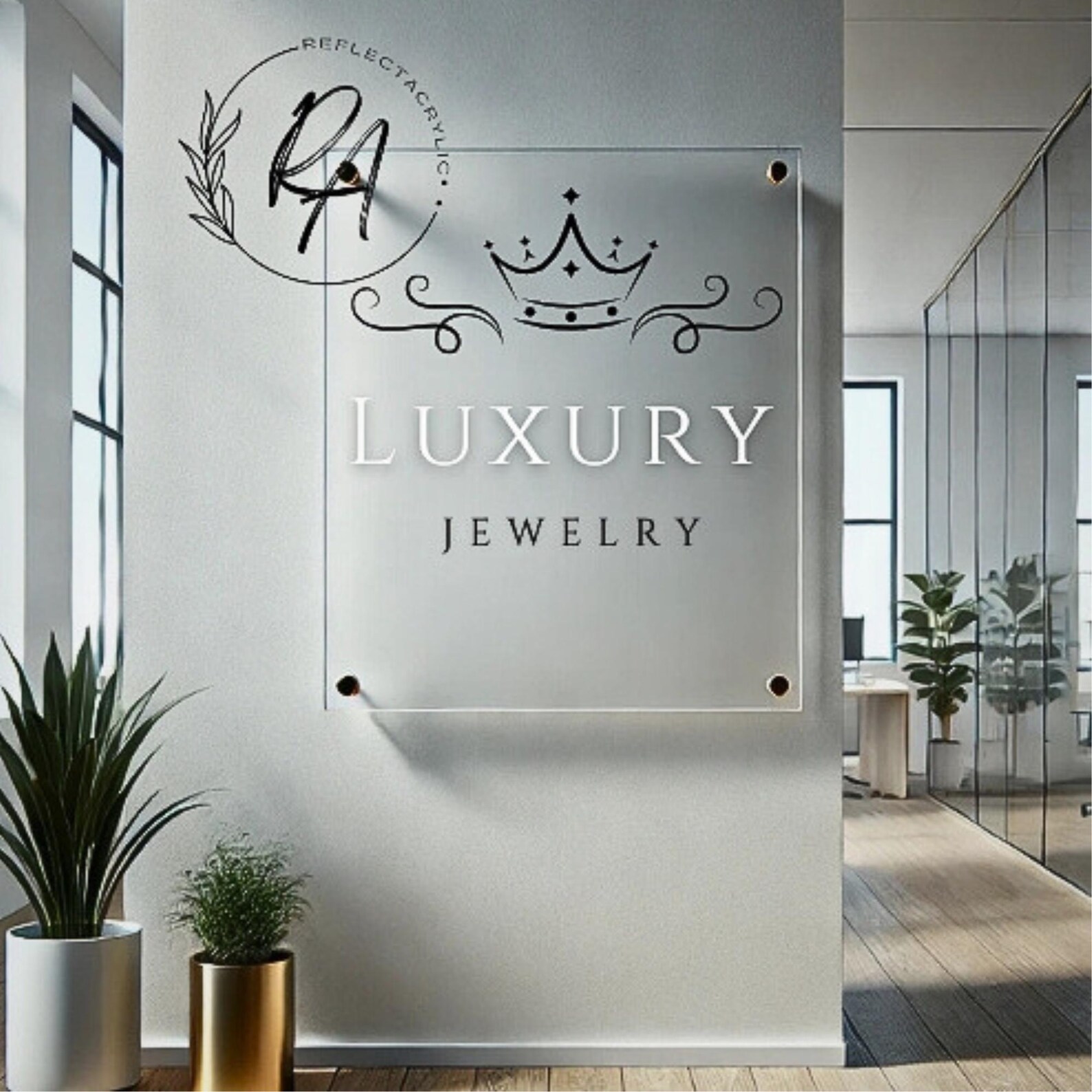 Elegant Acrylic Signage for Reception Areas, Stylish Reception Signage ...