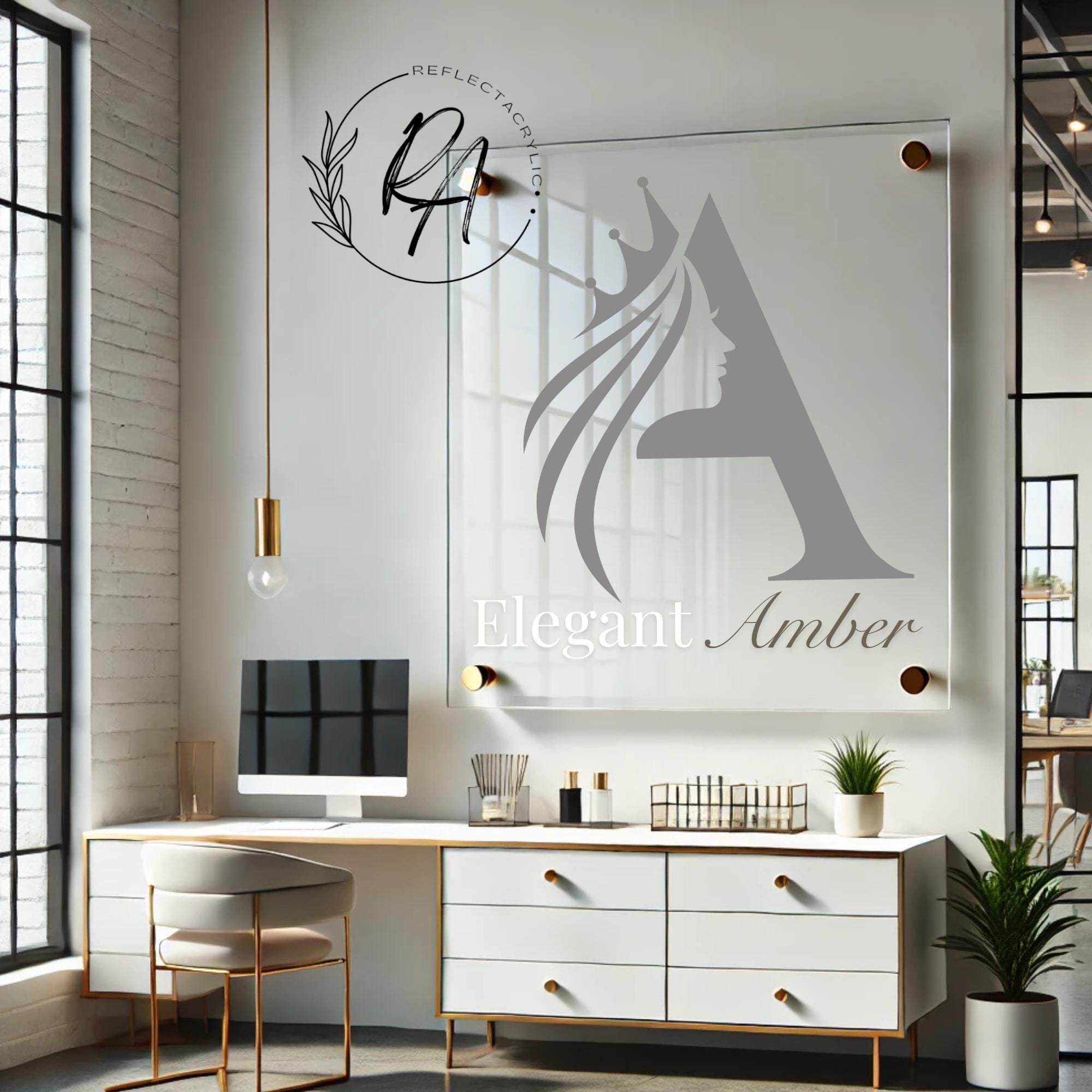 Dream Studio Waiting Room Sign - Elegant Acrylic Wall Display | Sleek ...