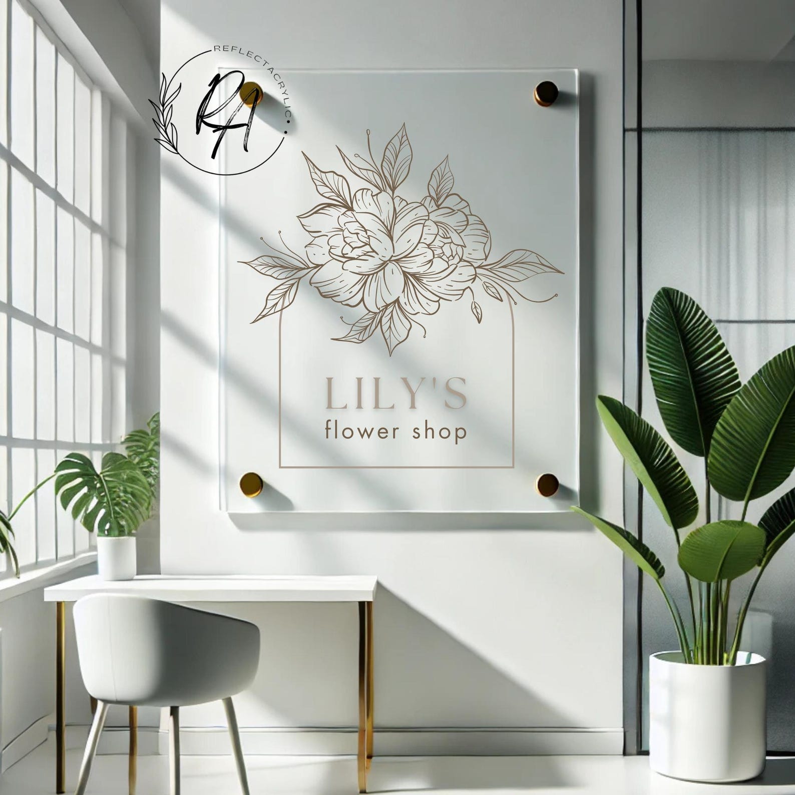 Modern Acrylic Reception Sign - Sleek Office Decor for Professional ...