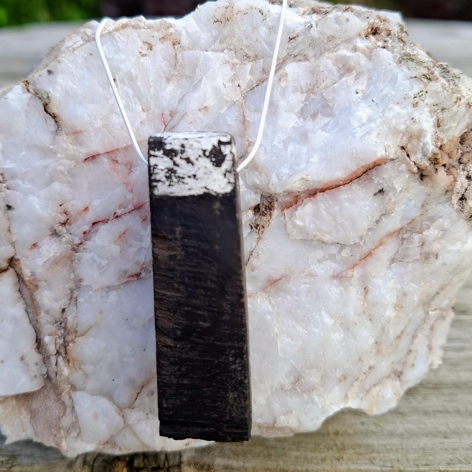 Lúiseach - Irish Bog Oak Pendant With Fine Silver Leaf - Etsy
