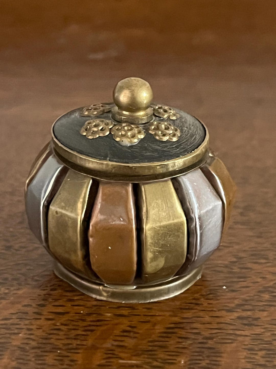 Made in India, Trinket Box With Lid, Ornate, Vintage, Dome Shape, Multi ...
