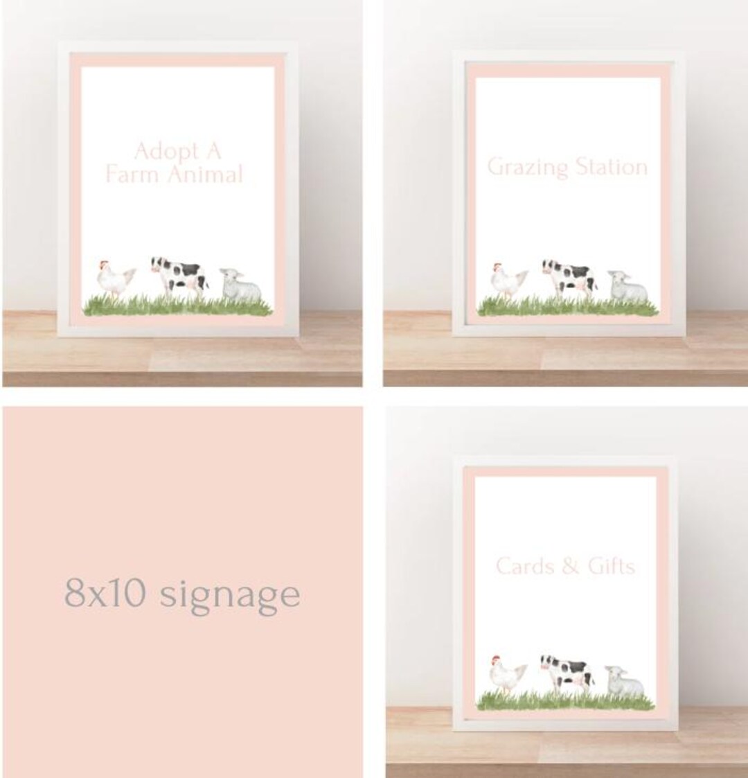 Oink Baa Moo Farm Theme Birthday Party 8x10 Signage | 2nd Birthday ...