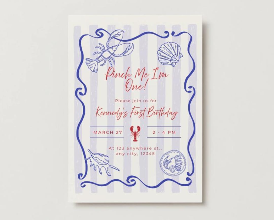 Pinch Me I'm One Birthday Party Invitation | 1st Birthday Party ...