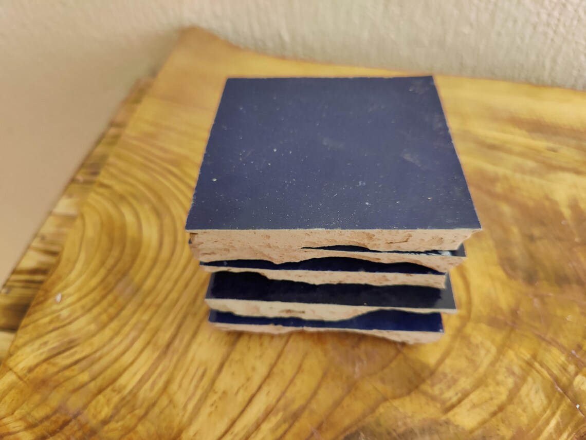Moroccan Zellige Tiles – 4x4"(10x10 Cm) Handmade Deep Blue Glazed ...