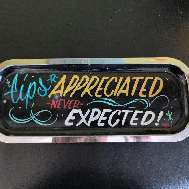 Tips Appreciated Sign - Etsy