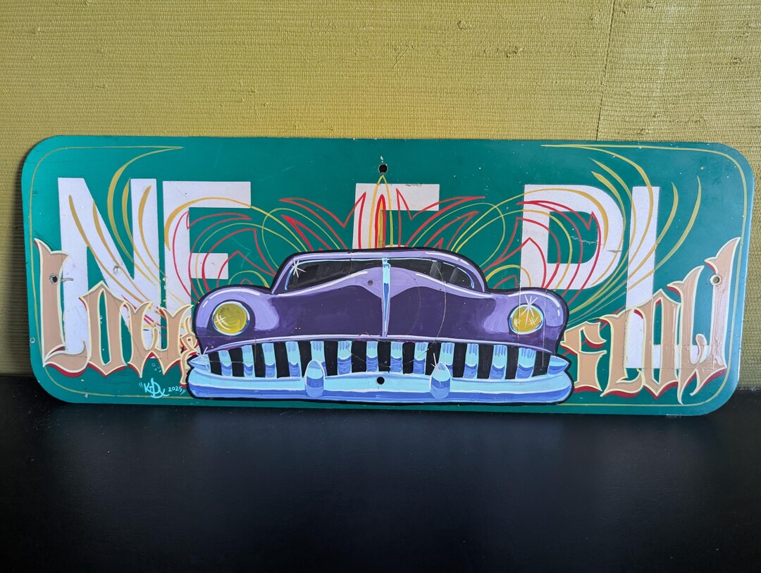 Custom Hand Painted Hot Rod Street Sign Garage Art Shop Art Hanging ...