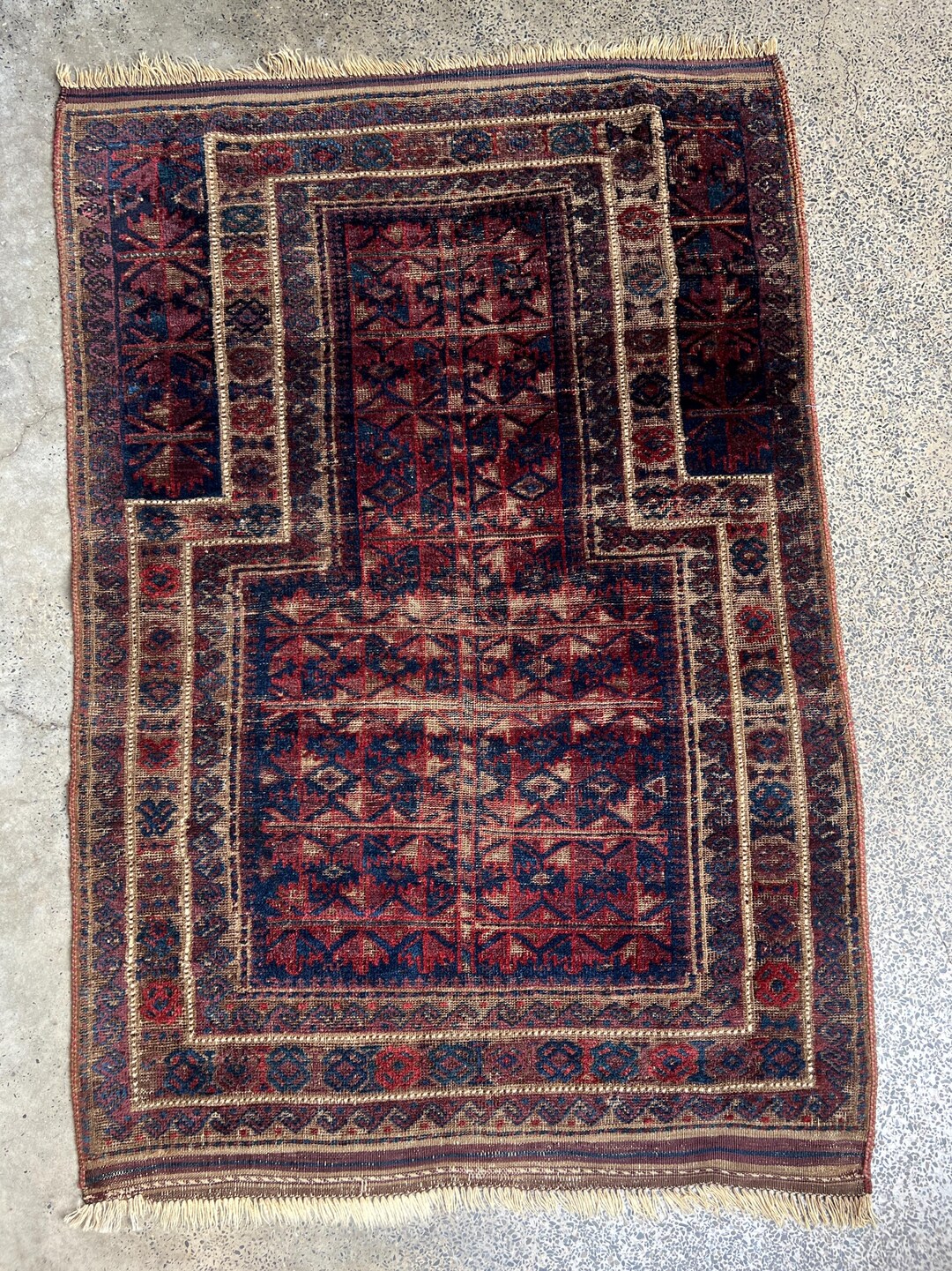 4.6x3 Baloch Kawdani Rug Tribal Prayer Rug Vintage Rug Handmade Woolen ...