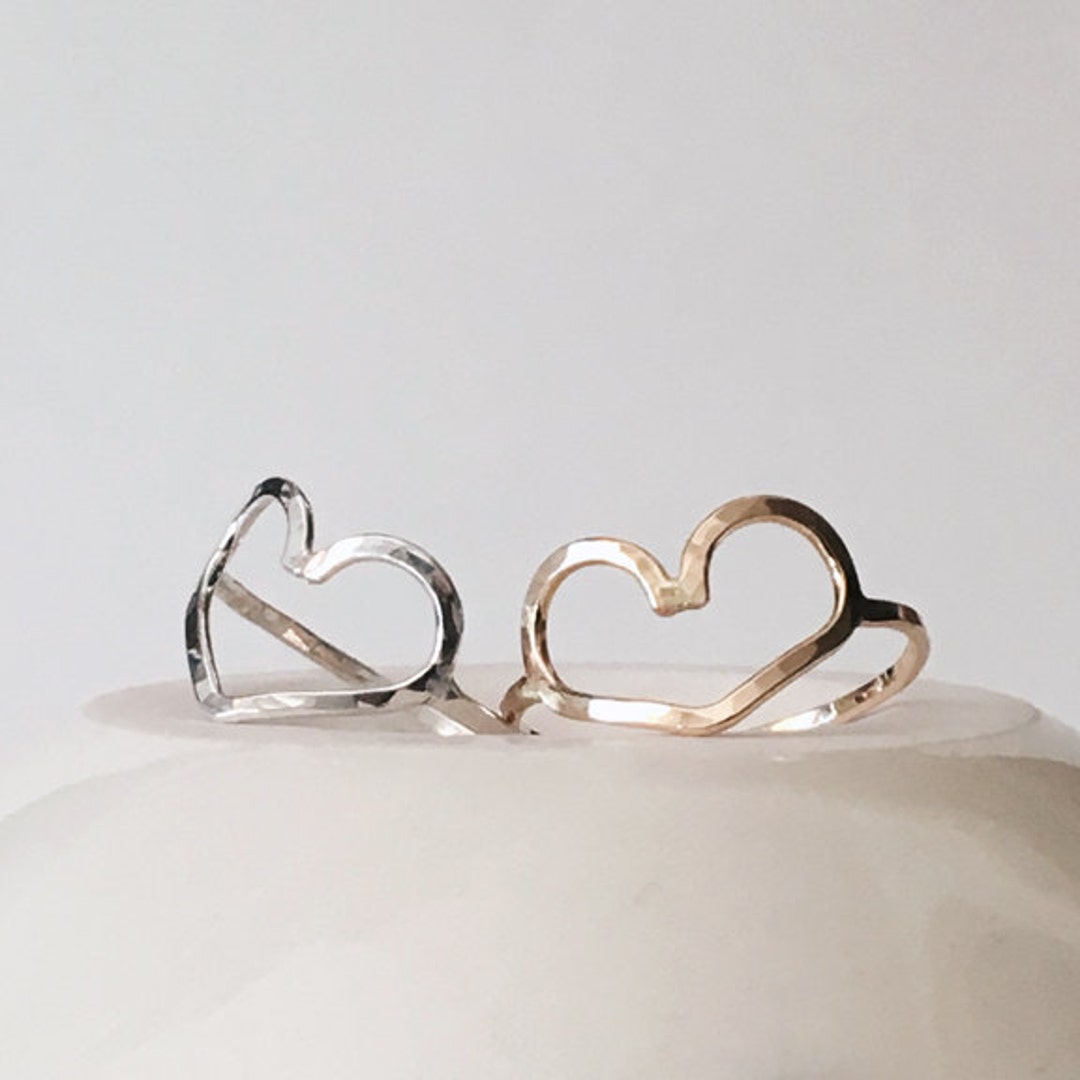 Open Heart Ring / Valentines Day Gift / Gifts for Her / - Etsy