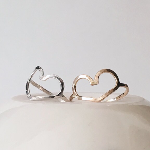 Open Heart Ring / Valentines Day Gift / Gifts for Her / | Etsy