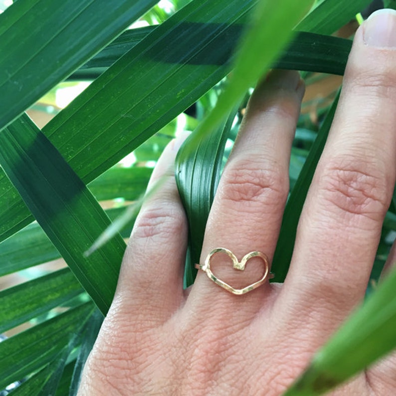 Open Heart Ring / Valentines Day Gift / Gifts for Her / Sterling Silver ...