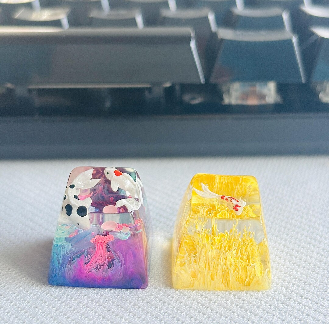Blue Koi Artisan Keycap | Custom Artisan Keycap | Handmade SA Keycaps ...