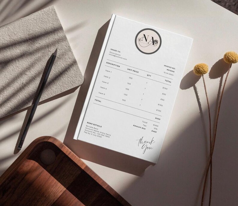 Custom Business Invoice Template Digital File - Etsy