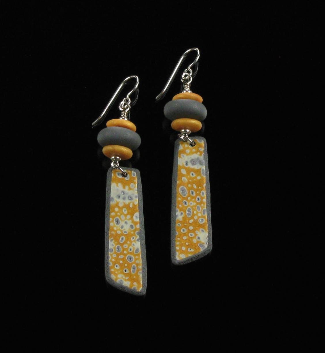 Rustic Modern Art Earrings Unique Abstract Art Long Dangle | Etsy