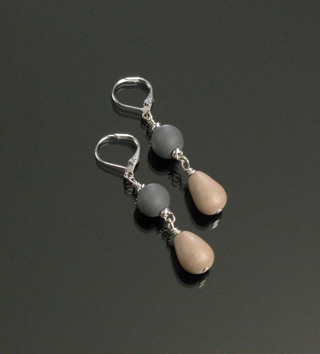 Zen Pebble Earrings, Zen Silver Rock Earrings, Yoga Jewelry, Leverback ...
