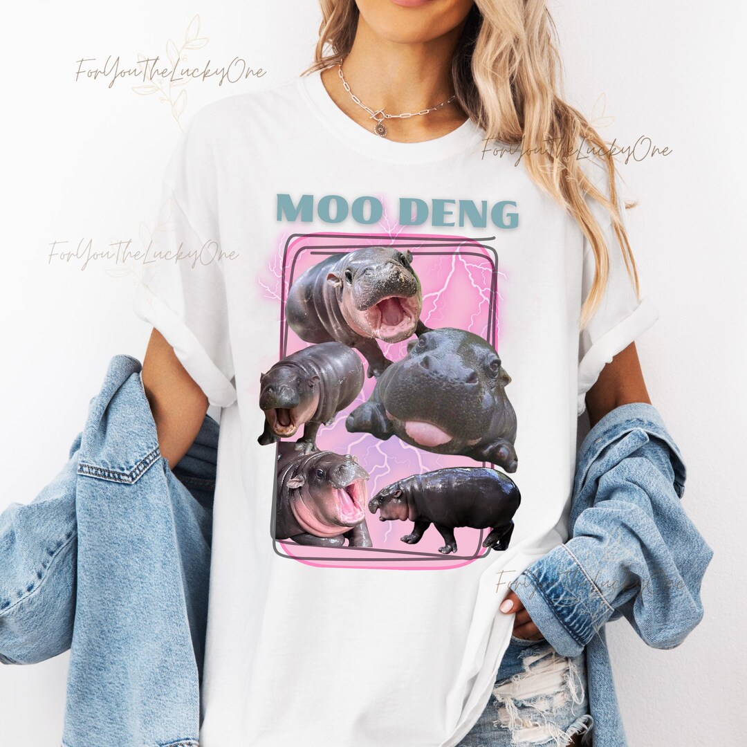 Moo Deng Shirt Gift Hippo Moo Deng Merch Moo Deng Adult Shirt Khao ...