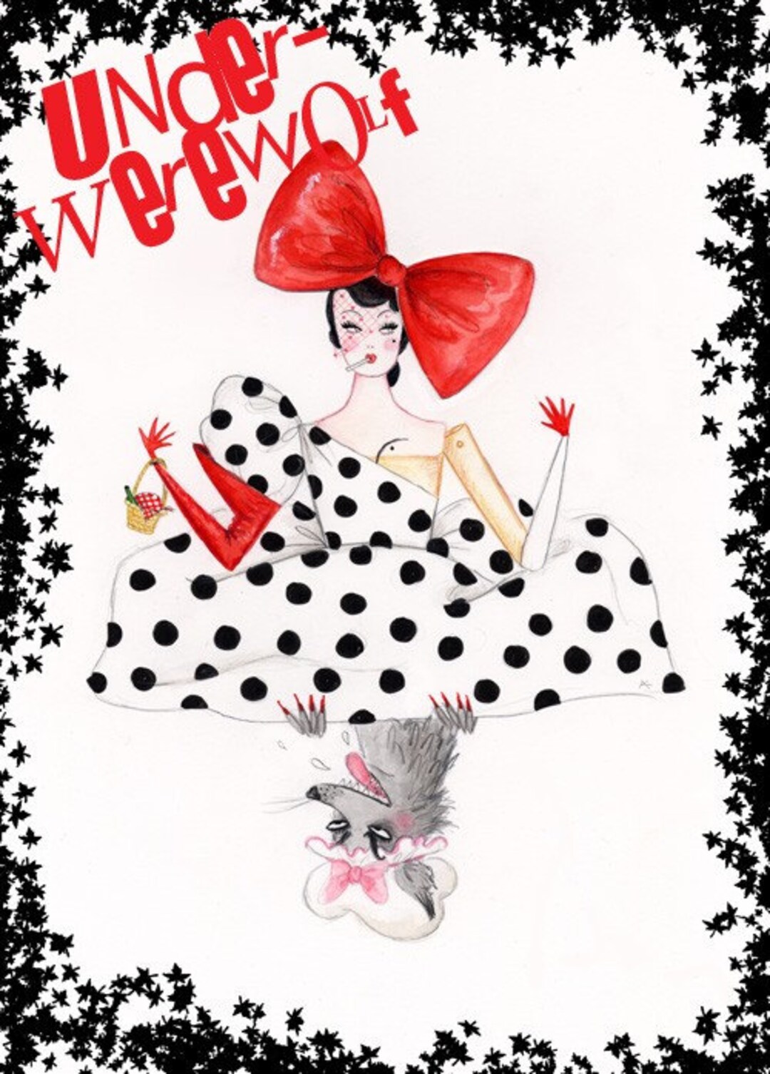 Under-werewolf 5x7inch Handmade Glittery Greetings Card - Etsy