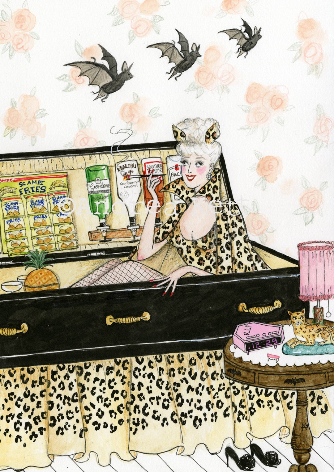 Bat Lynch/cocktail Bar Coffin Print - Etsy