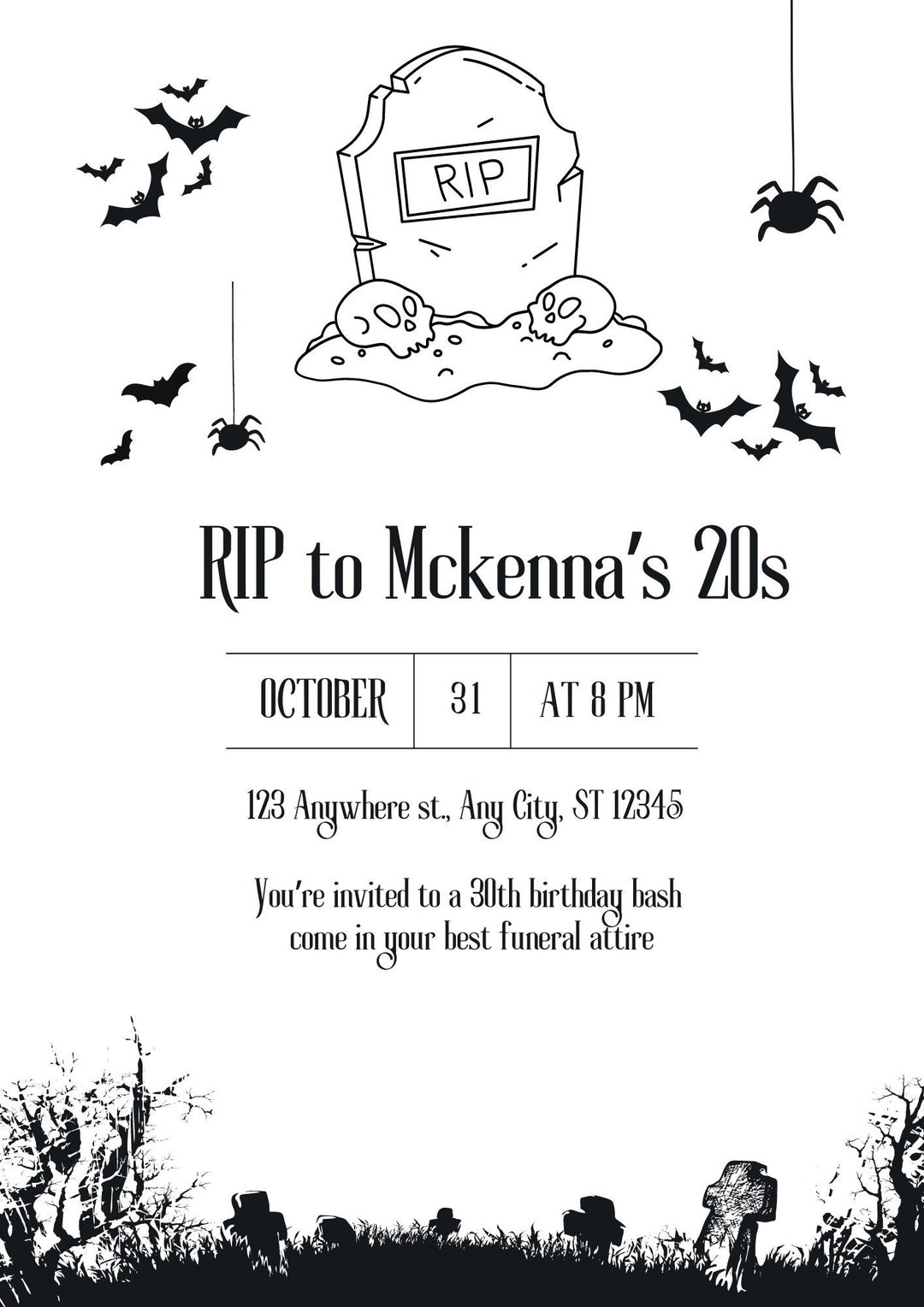 RIP to 20s Invite Digital Download - Etsy