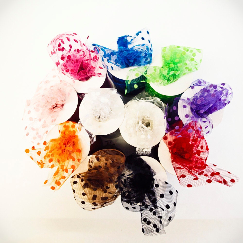 Polka Dot Tulle Spool Orange 6 Inches Wide 25 Yards | Etsy