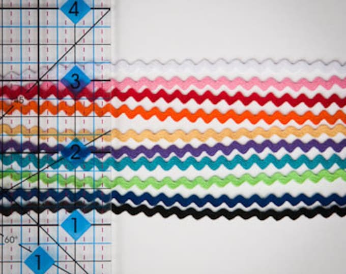 MINI Ric Rac, 1/8ths Inch, Pastel Spring Colors, 11 Color Bundle, 5 Yds ...