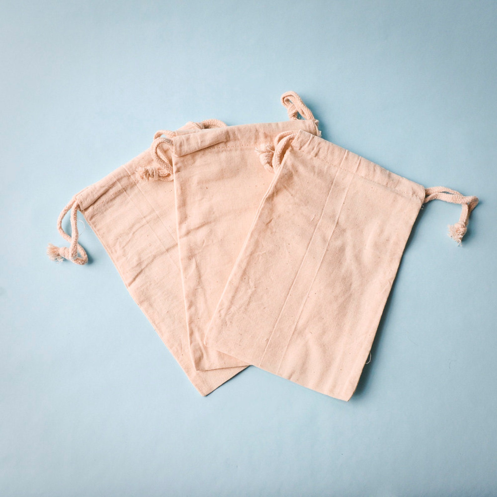 50 Muslin Bags 4x6, Natural Drawstring Sack, Rustic Gift Bag Wedding ...