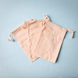 50 Muslin Bags 4x6, Natural Drawstring Sack, Rustic Gift Bag Wedding ...