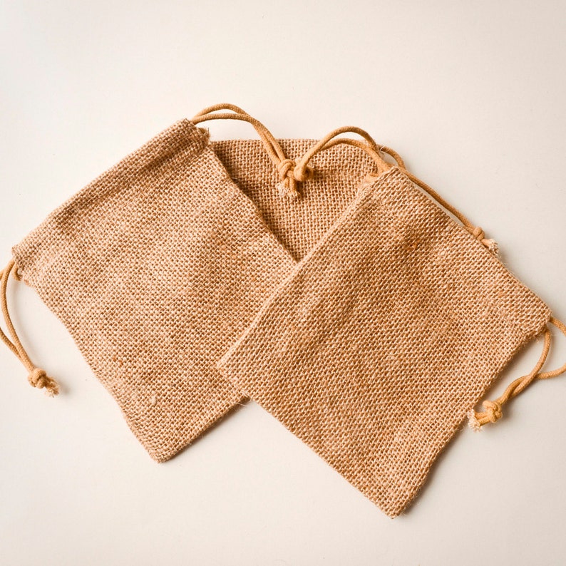 25 Burlap Bags 5x6, Jute, Natural Drawstring Sack, Rustic Gift Bag ...