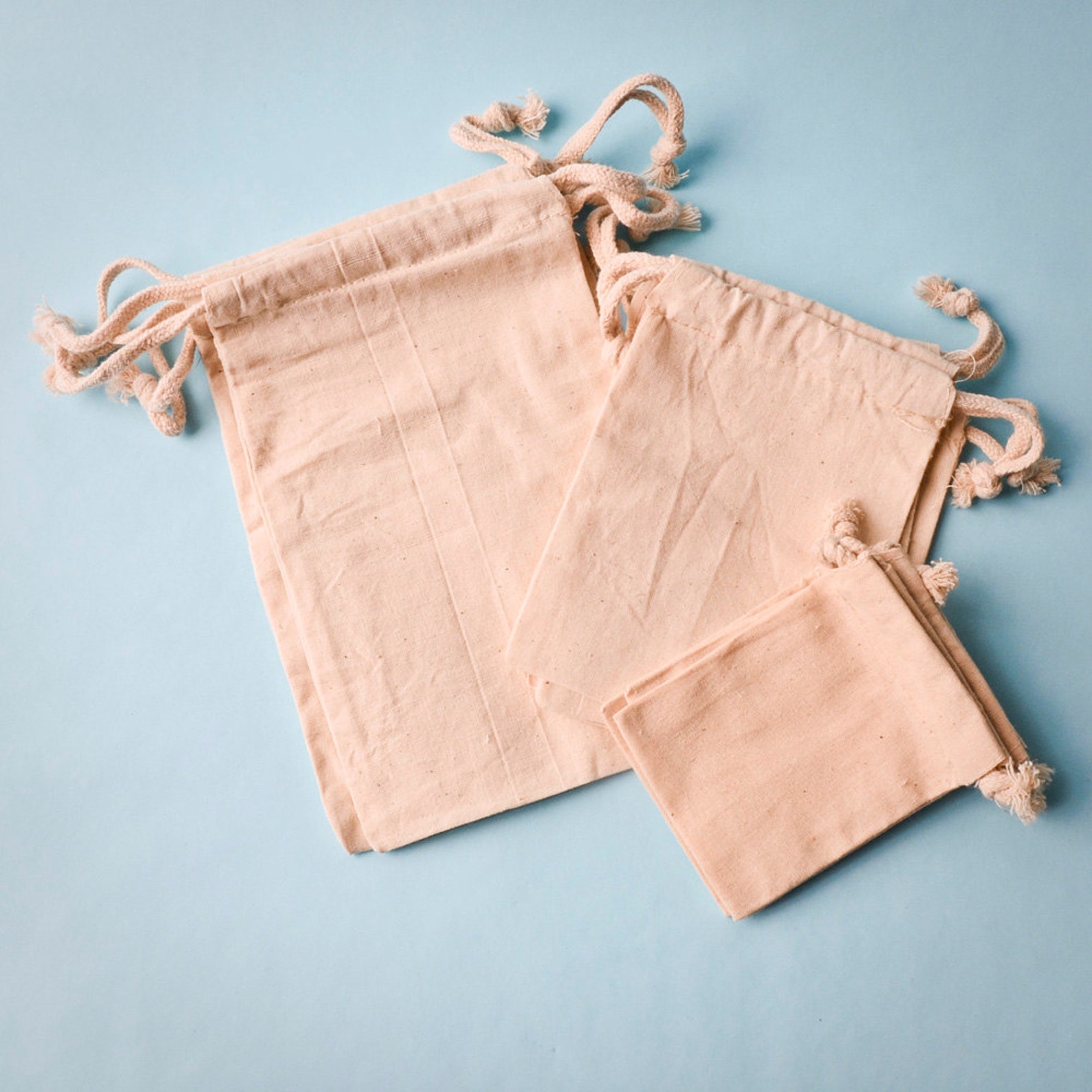 48 Muslin Bags 3x4 Natural Drawstring Sack Rustic Gift Bag | Etsy