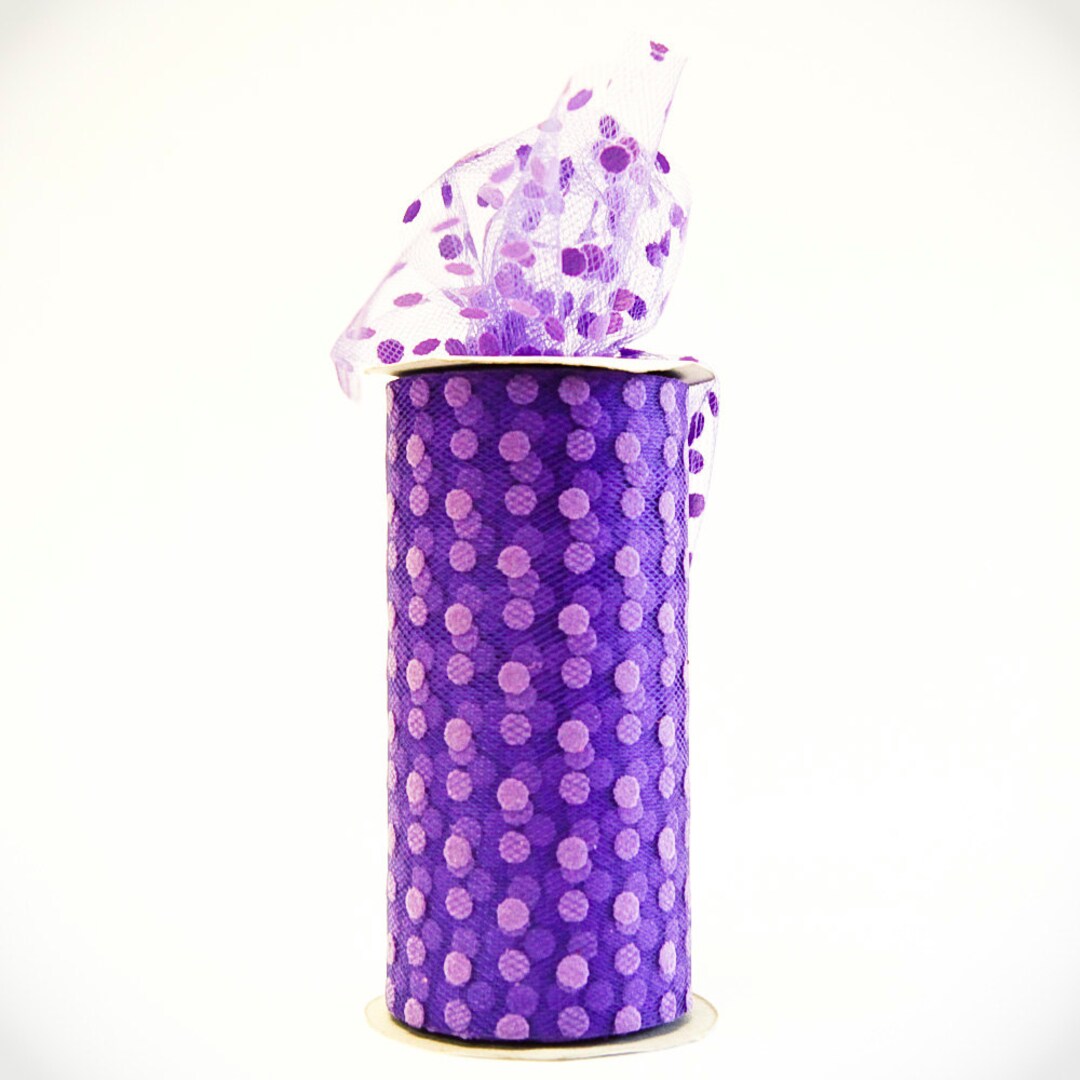 Polka Dot Tulle Spool, Purple, 6 Inches Wide, 25 Yards - Etsy