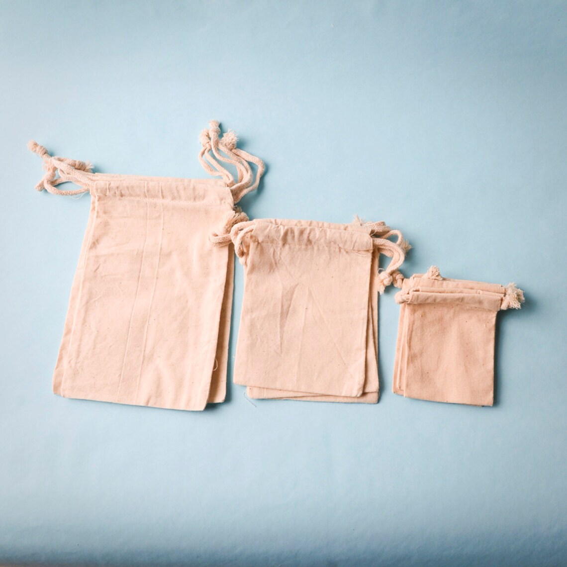 50 Muslin Bags 4x6, Natural Drawstring Sack, Rustic Gift Bag Wedding ...