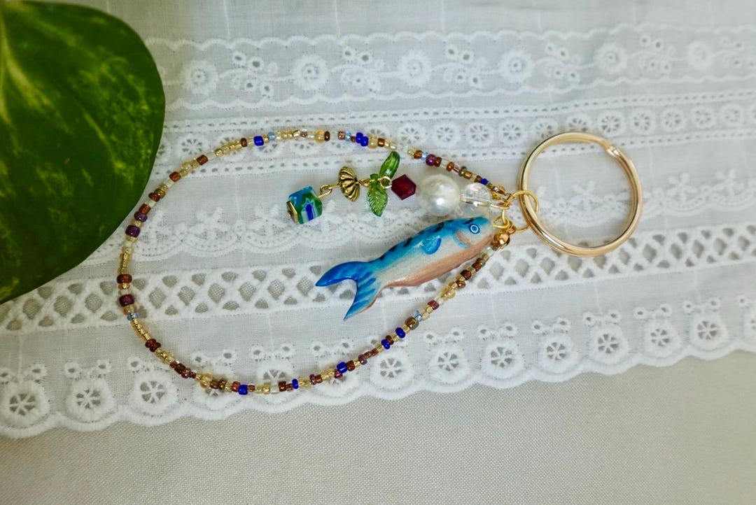 Fish Bag Charm Seafood Gift Romantic Chic and Miniature Fish Vintage ...