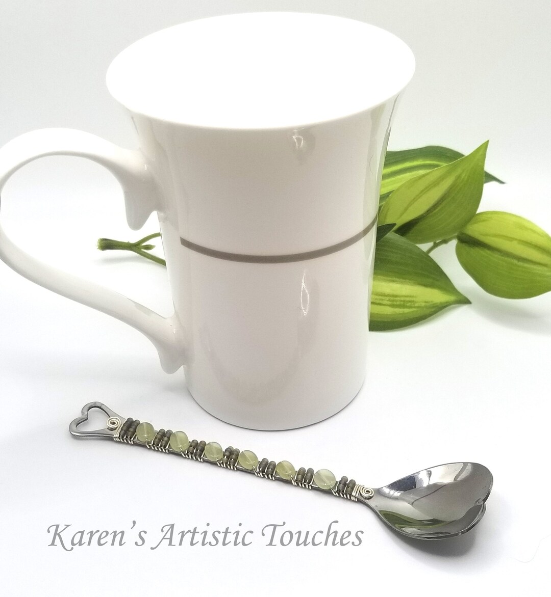 Handcrafted Yellow Jade Gemstone and Glass Beaded Heart Shaped Tea ...