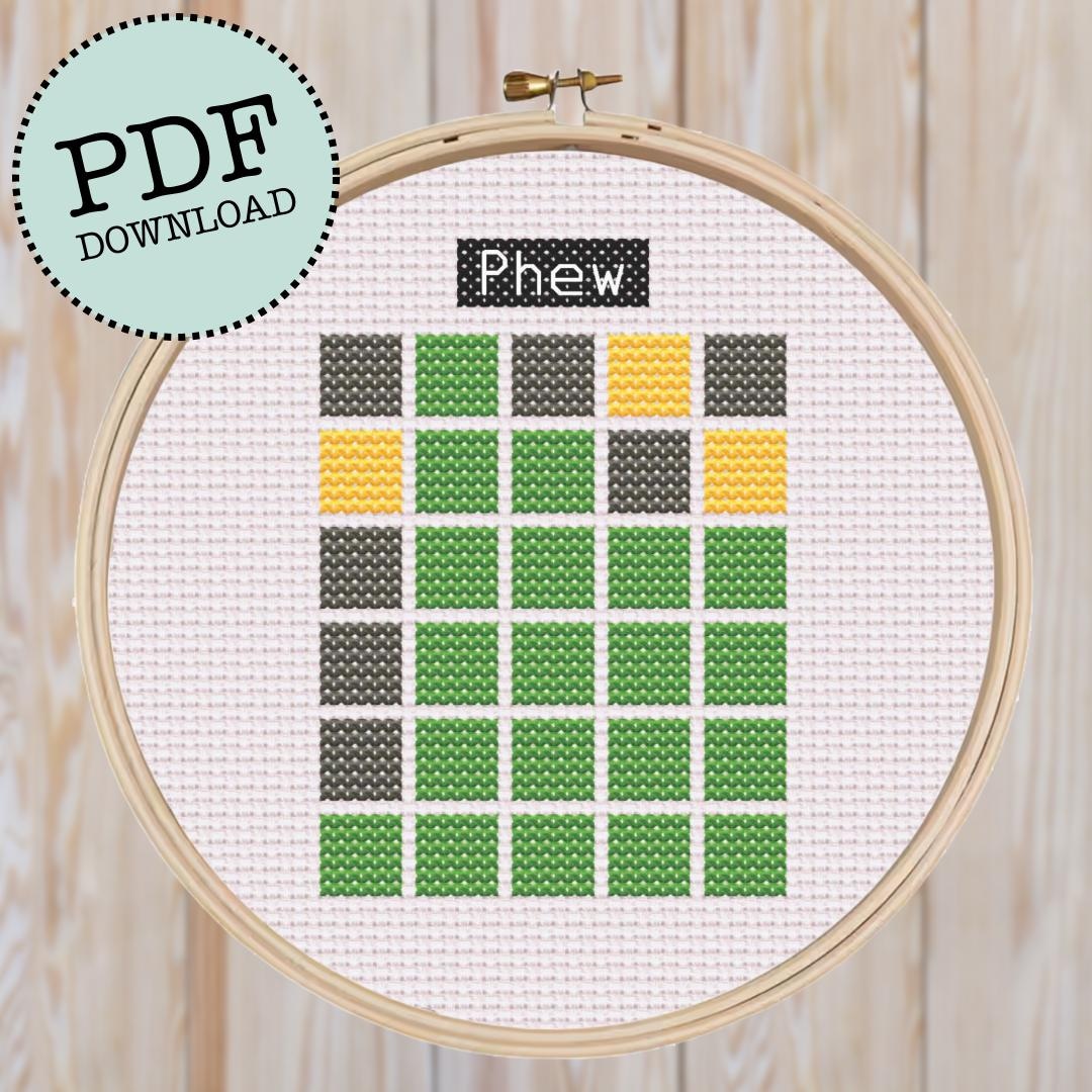 Wordle Lover's Cross Stitch Pattern | Fun Puzzle-themed Needlework ...
