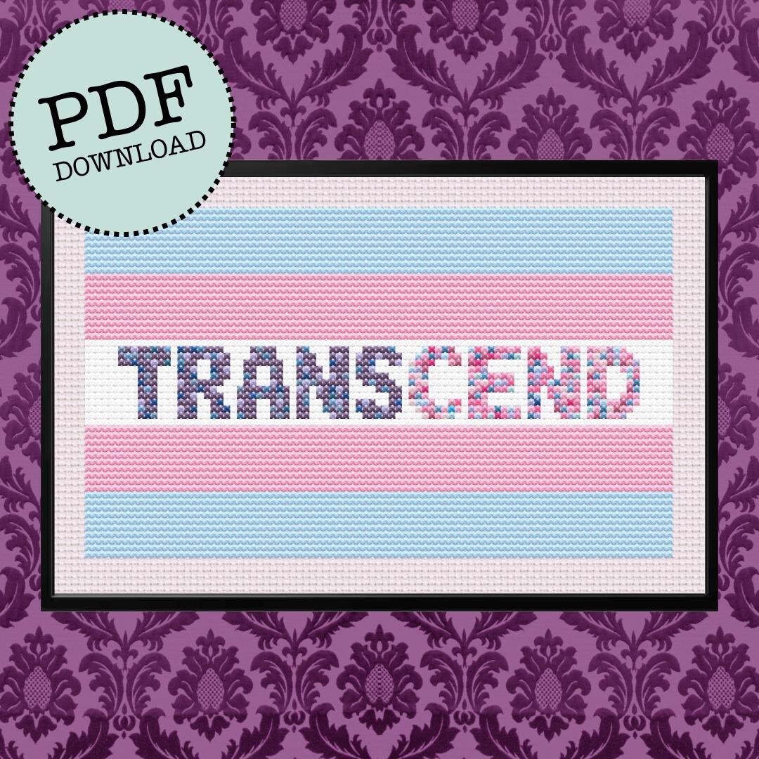 Trans Pride / Transgender Flag Cross Stitch Pattern (digital Download ...