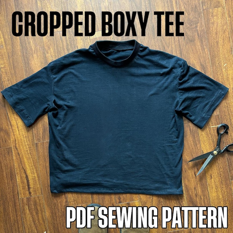Cropped Boxy Tee Shirt PDF Sewing Pattern Sizes XS / S / M / L / XL - Etsy
