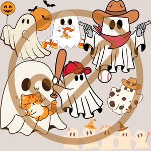 50 PNG Ghost Clipart Bundle – Spooky & Fun Halloween Graphics, Perfect ...