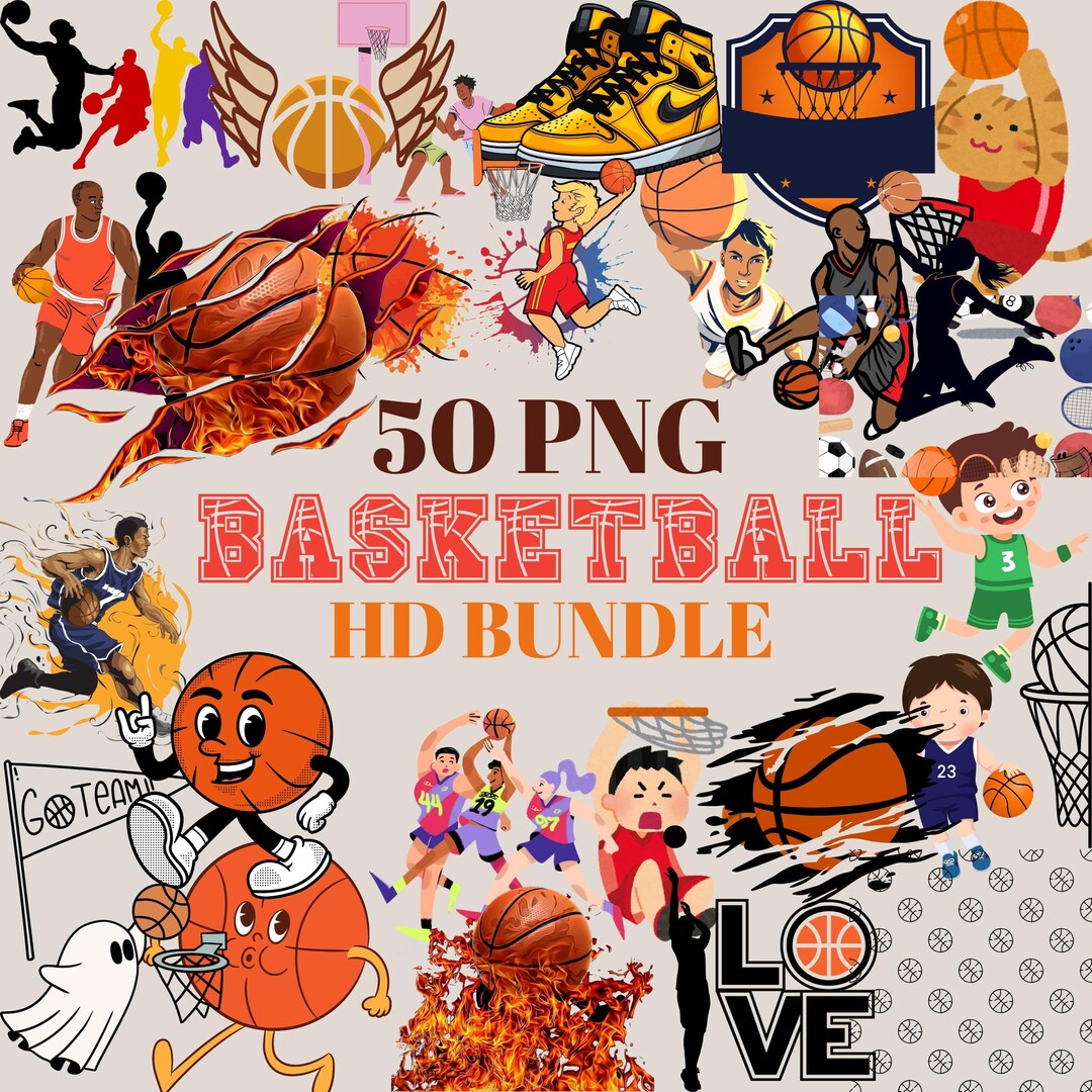 50 Basketball PNG Bundle | HD Clipart for Sports Design, Team Logos, T ...