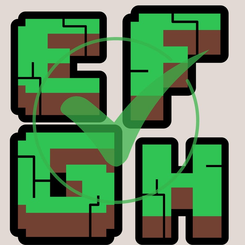 Minecraft Alphabet PNG – A-Z Block Letters for Scrapbooking, T-shirts ...