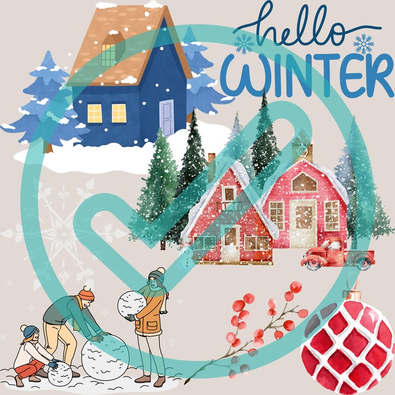 40 PNG Winter Clipart Bundle Cozy Seasonal Designs With Snowflakes ...