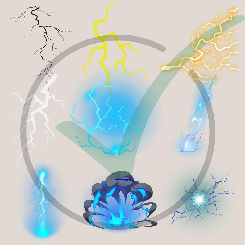 70 PNG Lightning Clipart Bundle | Thunderstorm Effects, Electric ...