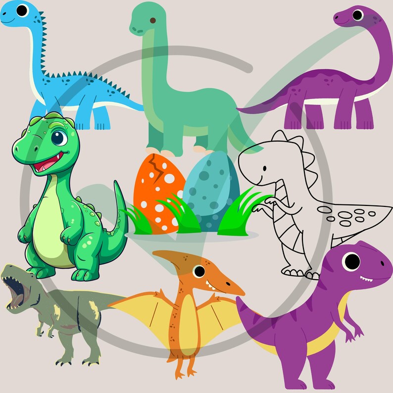 70 PNG Dinosaur Bundle | Cute Dino Clipart for Kids T-shirts, Party ...