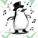 Musical Penguin Art PNG – Whimsical Dancing Penguin Design for Mugs, T ...