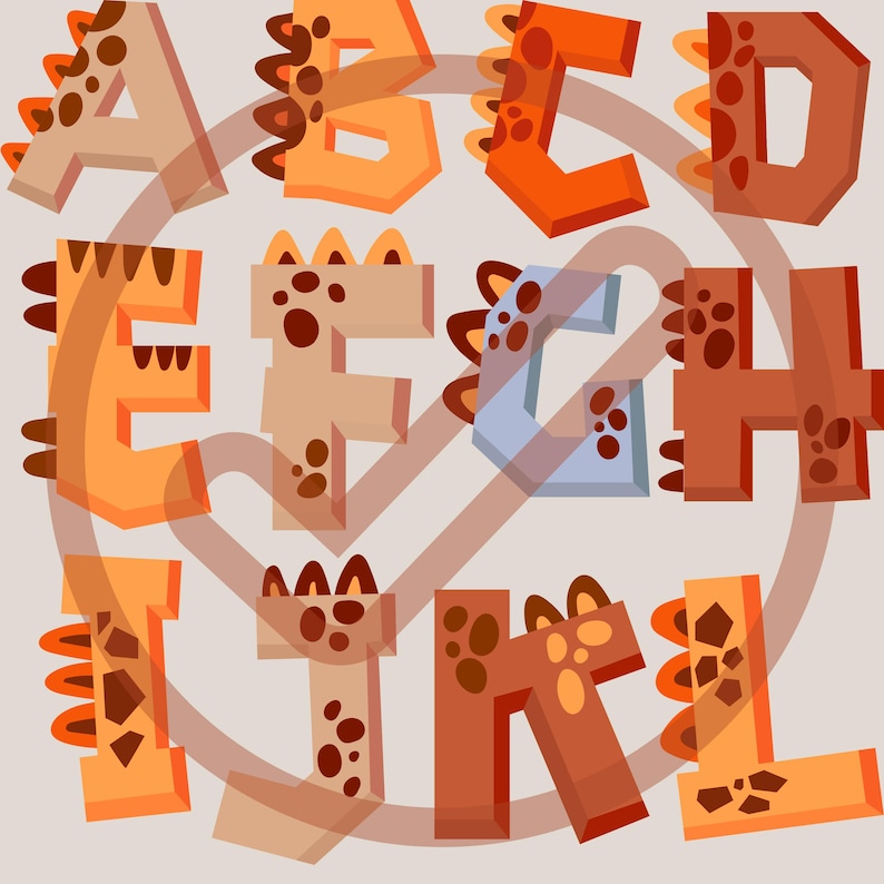 2 Alphabets Dinosaur PNG Bundle - HD Quality Dino-themed Letters ...