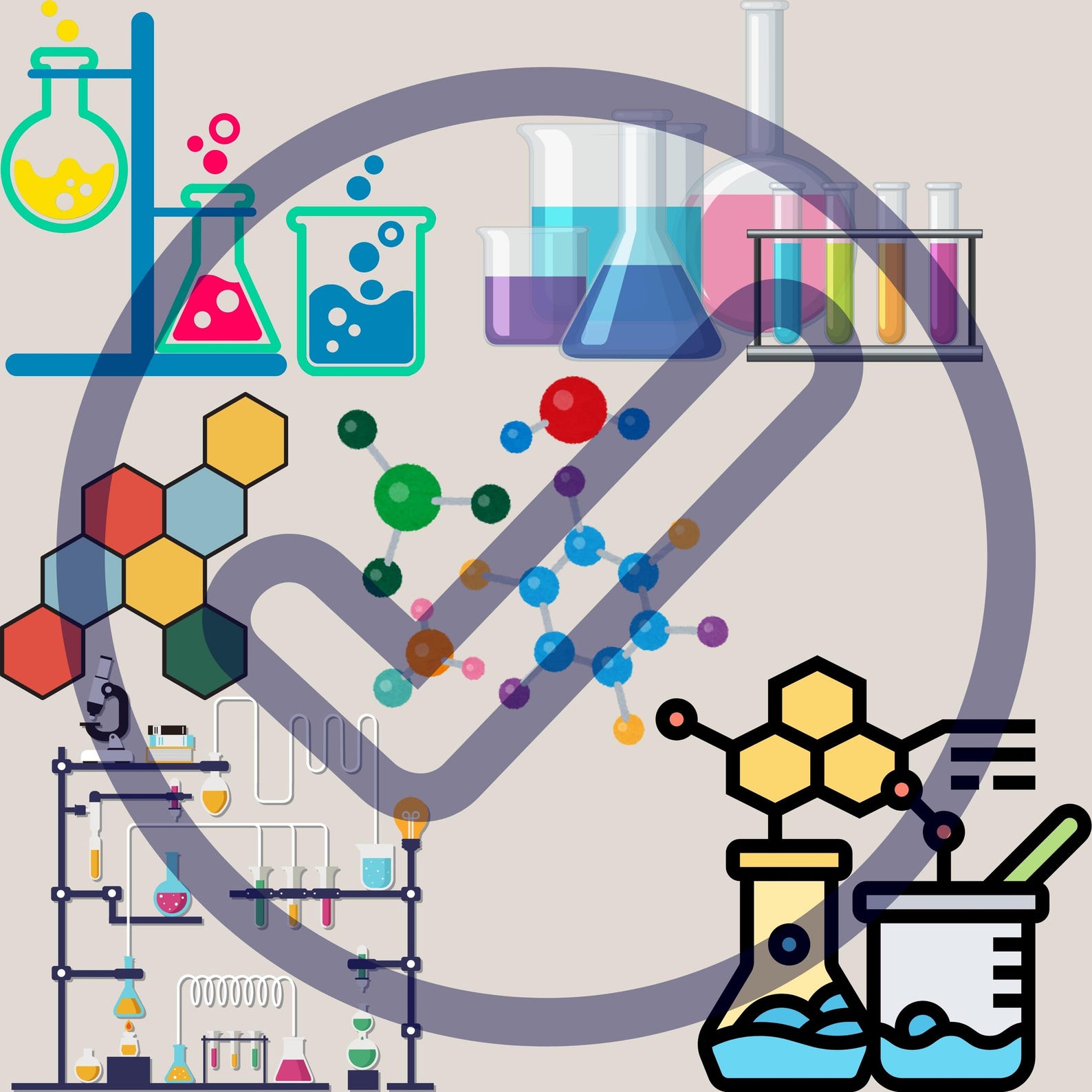40 PNG HD Chemistry Clipart Bundle - High-quality Science Icons, Lab ...