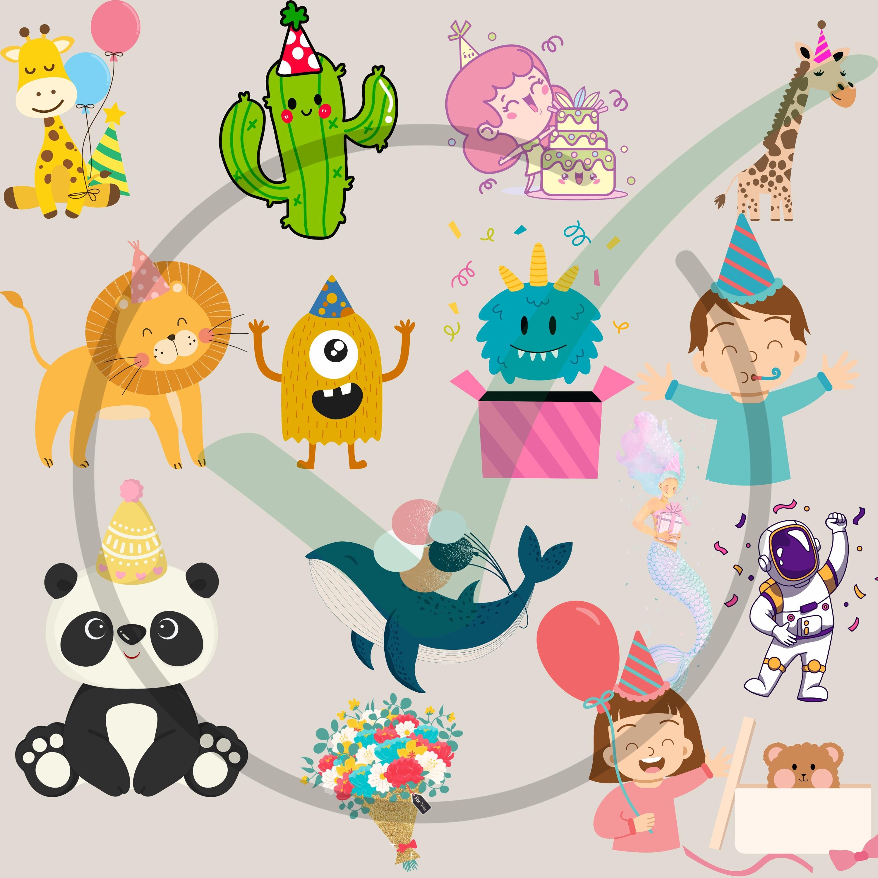 100+ Birthday PNG Clipart Bundle | Cute Balloons, Cakes, and Party ...
