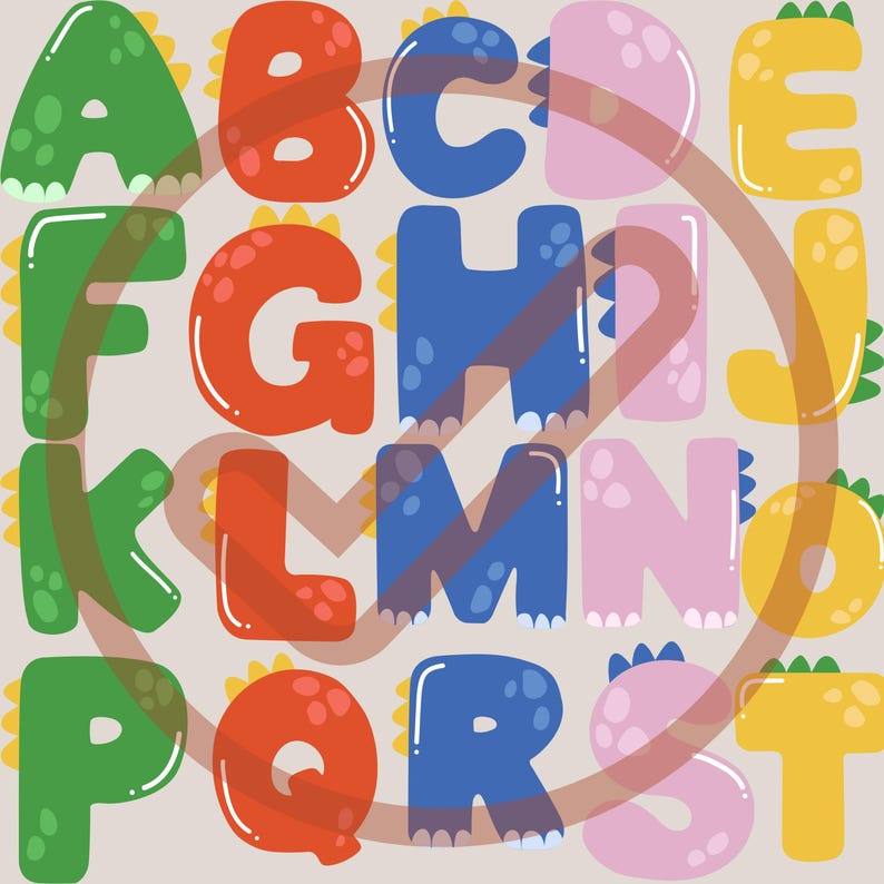 2 Alphabets Dinosaur PNG Bundle HD Quality Dino-themed Letters Numbers ...